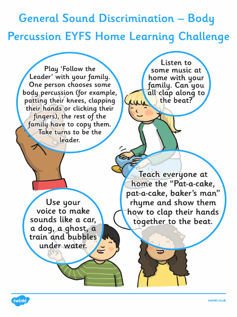 General Sound Discrimination - Body Percussion EYFS Home Learning ...