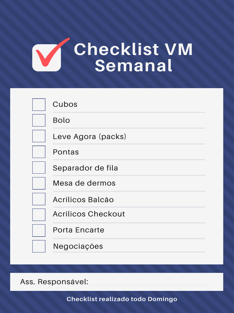 Checklist Semanal de VM e Materiais | PDF