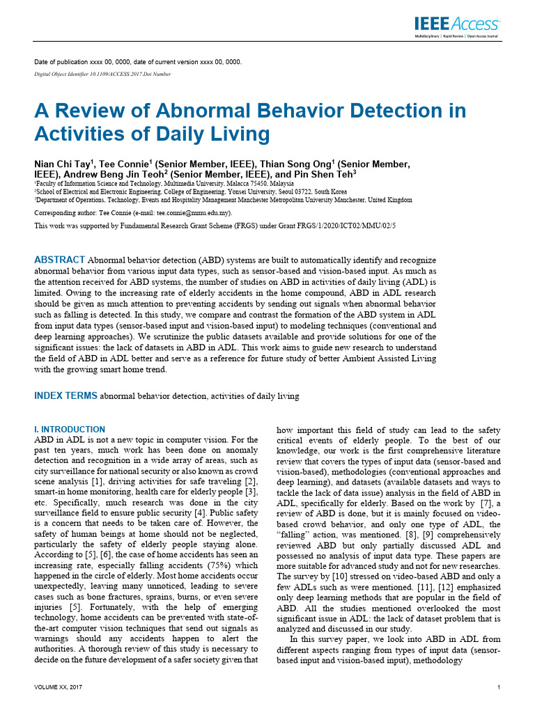 Abnormal Behavior Detection in ADL | PDF | Deep Learning | Databases