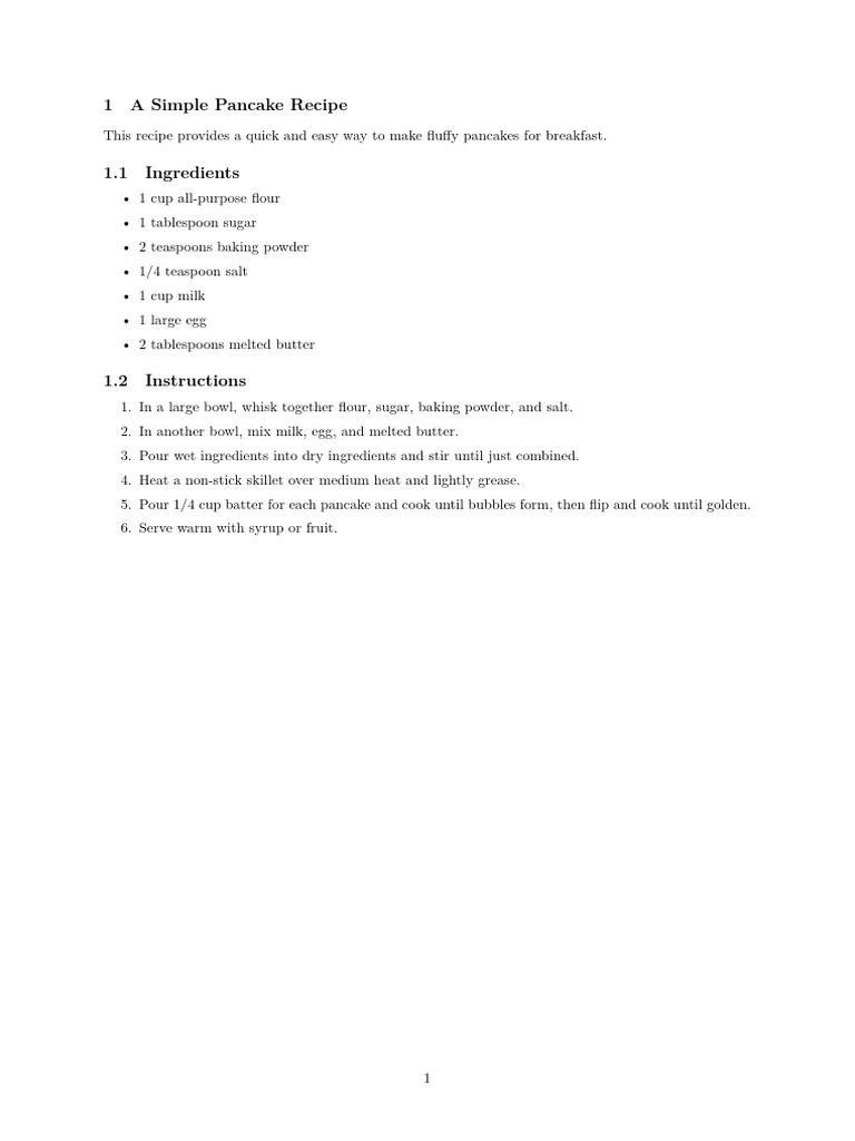 1 A Simple Pancake Recipe | PDF