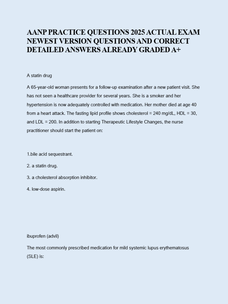 Aanp Practice Questions 2025 Actual Exam Newest Version Questions and ...