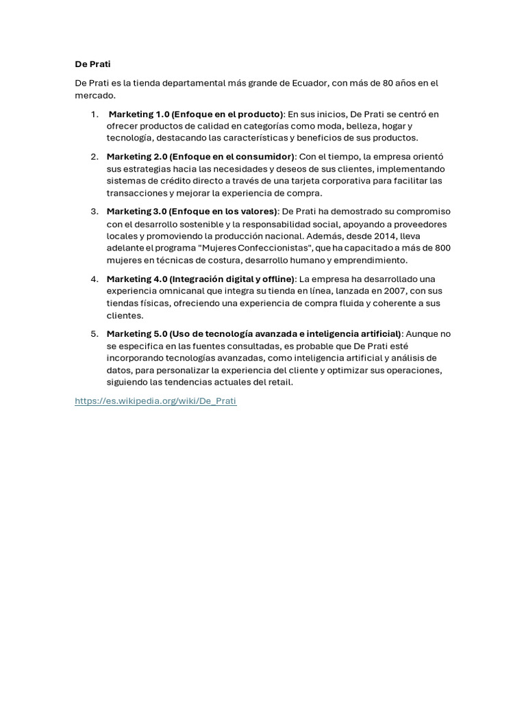 Evolucion Del Marketing de Prati | PDF