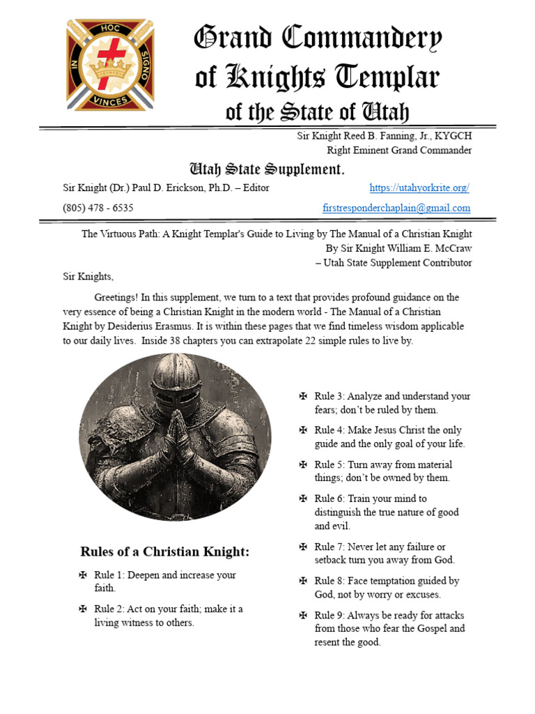 Knight Templar Magazine - Utah State Supplement No 2 - McCraw William E ...