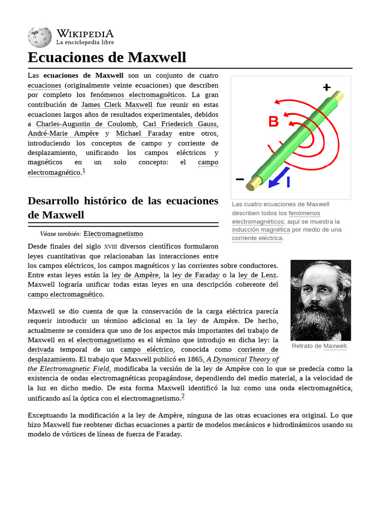 Ecuaciones de Maxwell | PDF | Ecuaciones de Maxwell | Campo magnético