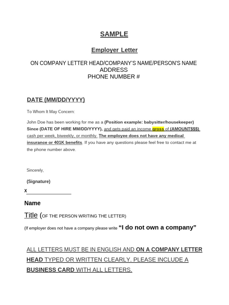 Employer Letter 1-10-2020 | PDF