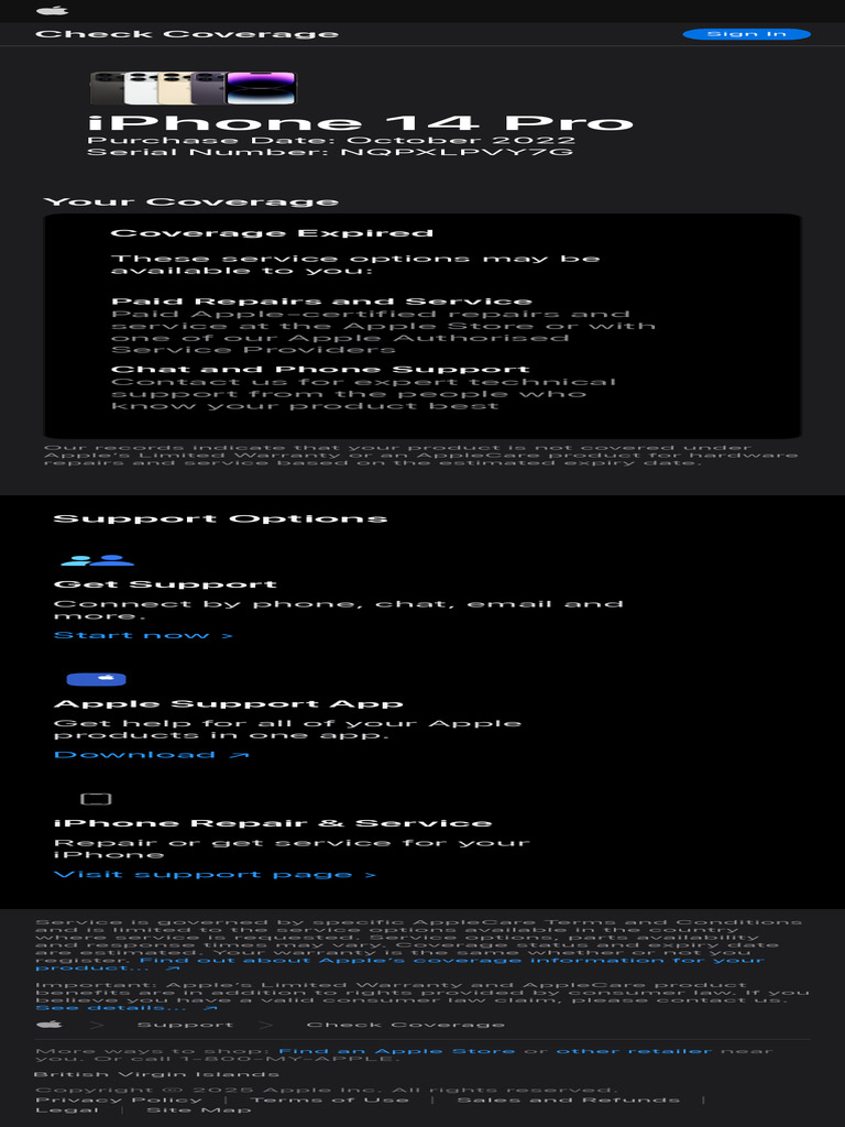 iPhone 14 Pro Coverage Expired Notice | PDF