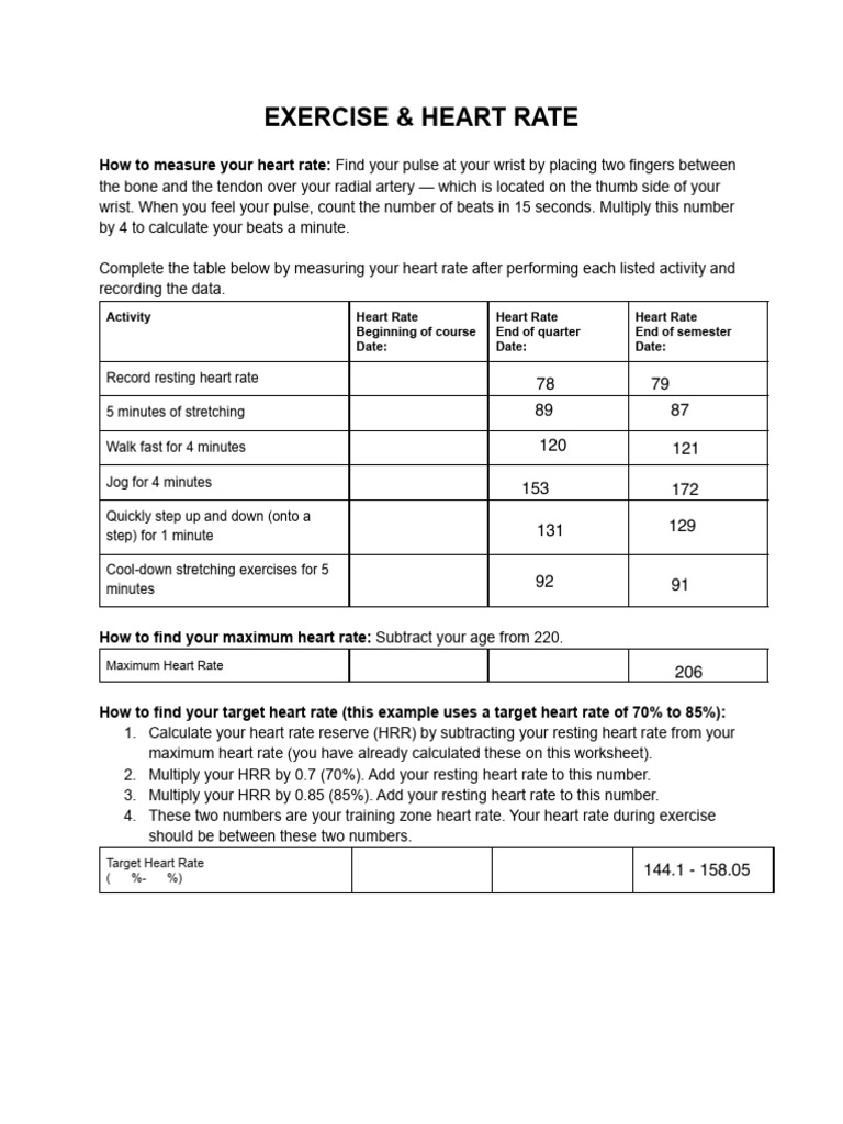 Measure Heart Rate During Exercise | PDF