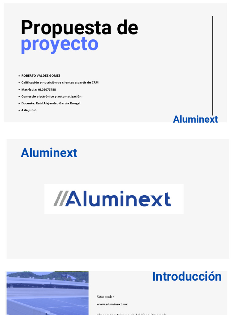 Aluminext CRM Propuesta Tecmi | PDF | Gestión de la relación con el ...