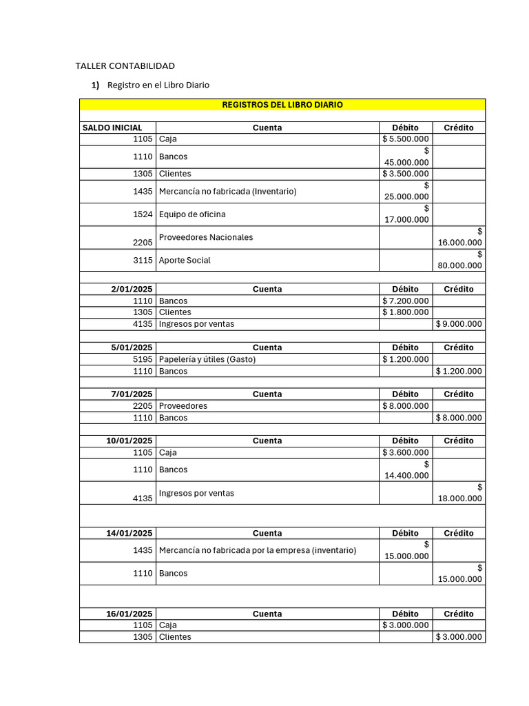 Taller Contabilidad Admex | PDF | Industrias de servicio | Economía Financiera