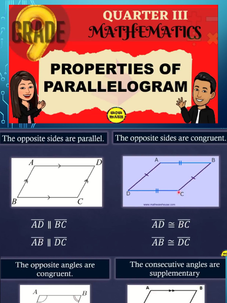 Properties of Parallelogram | PDF