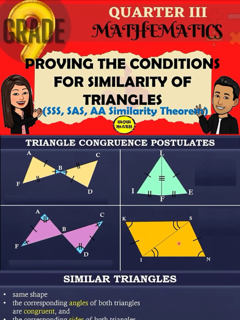 Proving The Conditions For Similar Triangle | PDF