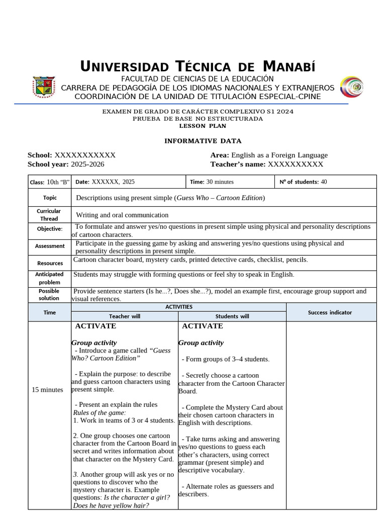 PPP Lesson Plan Sample | PDF | Learning | Human Communication