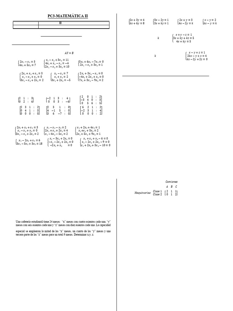 Sesión Integradora-Mate Ii | PDF | Sistema de ecuaciones lineales | Ecuaciones