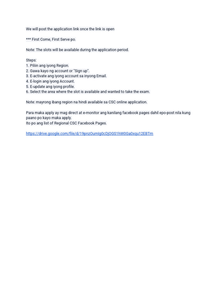 CSC Online Application Steps Guide | PDF