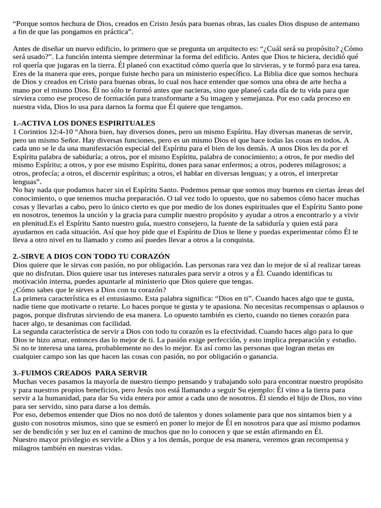 Porque Somos Hechura de Dios | PDF | Dios | Amor