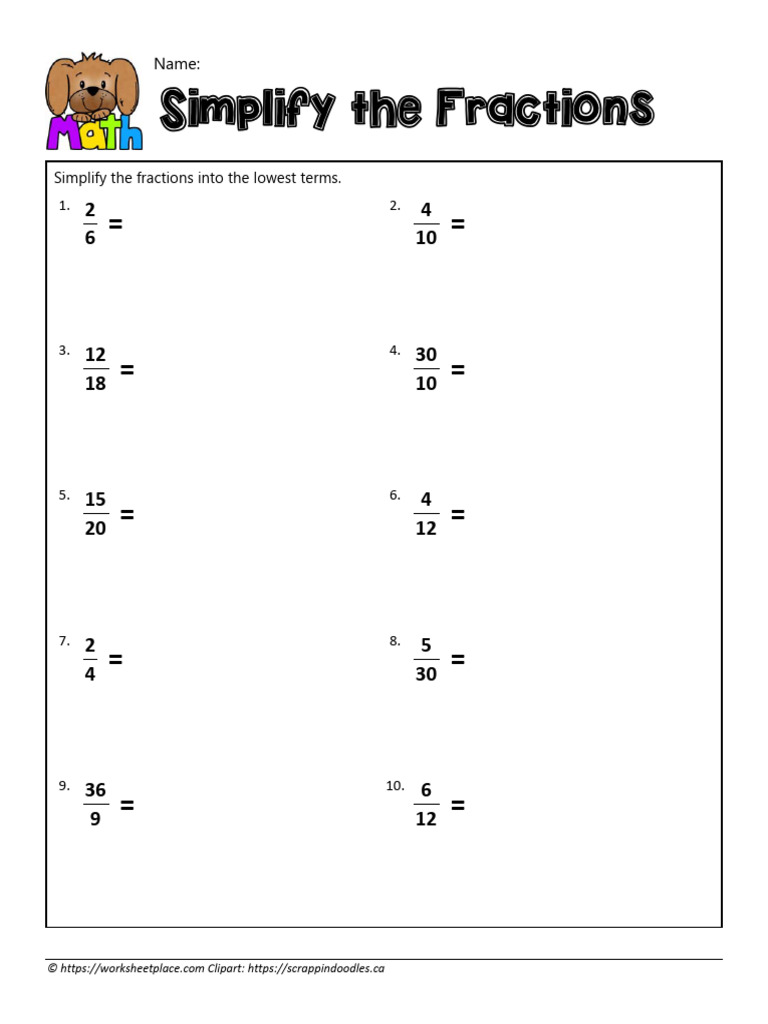 Simplify Improper Fractions 1 | PDF