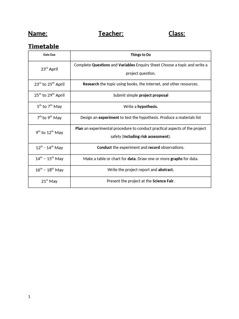 Science Fair Work Booklet | PDF | Experiment | Risk