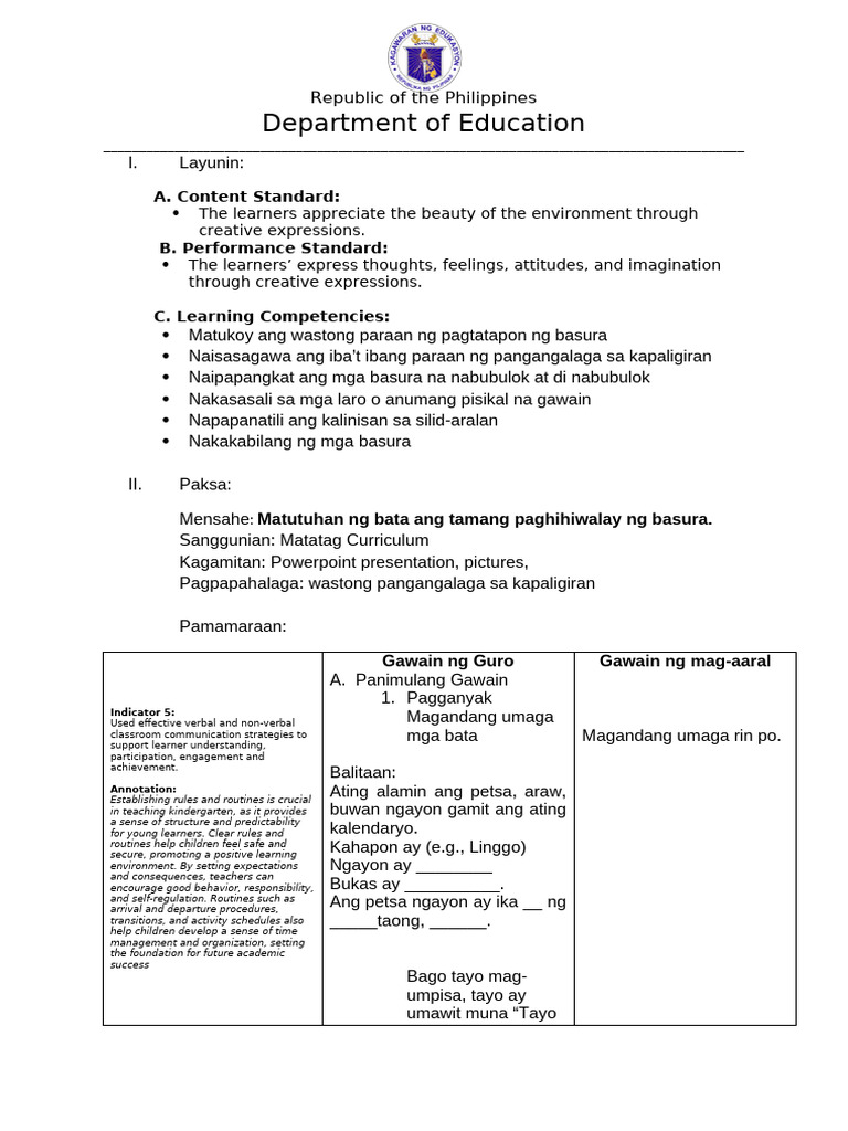 Week 35 - LP - Paghihiwalay NG Basura-Nabubulok at Di Nabubulok | PDF