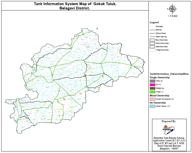 Gokak Taluk Tank Information Map | PDF