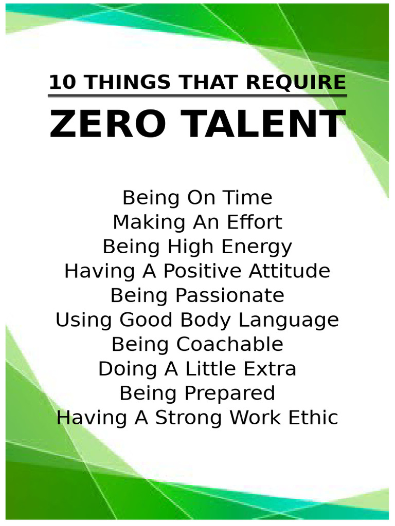 10 Traits That Need No Talent | PDF