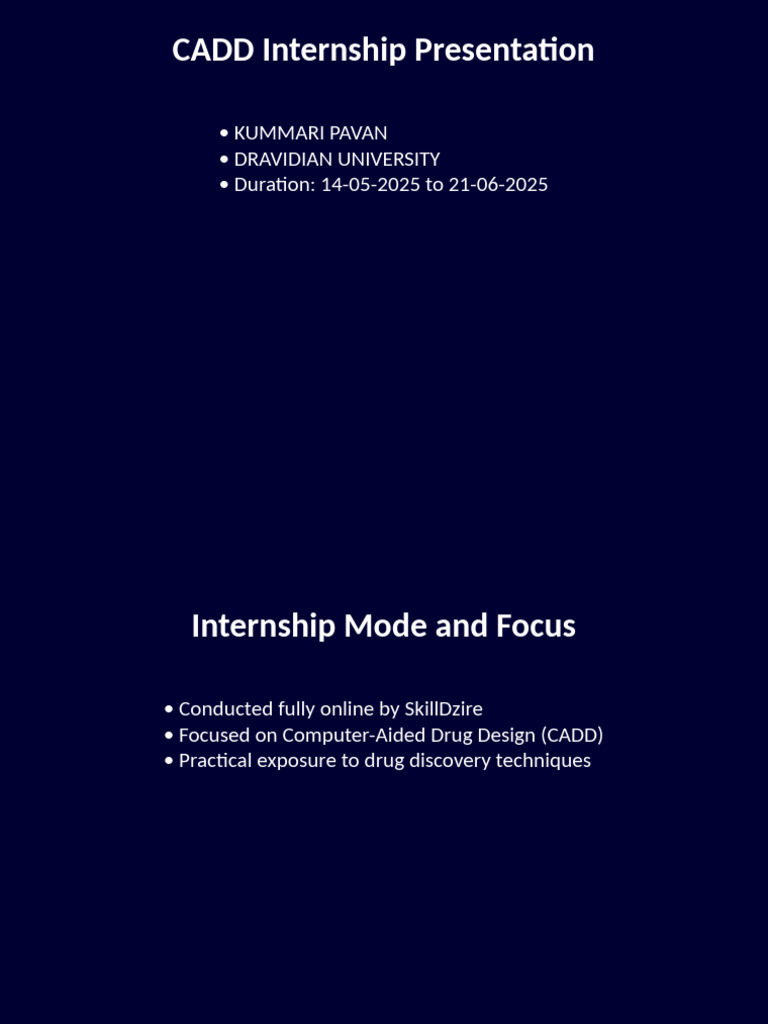 Kummari Pavan CADD Internship 10 Slides | PDF
