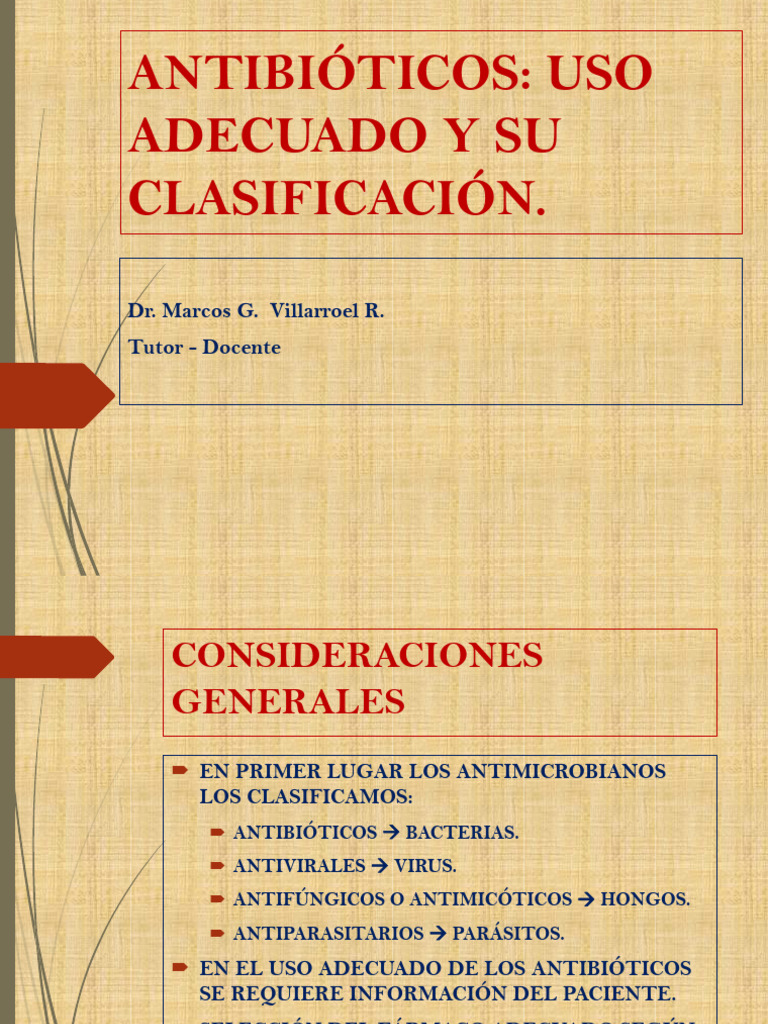 Antibioticos Uso Adecuado y Clasificacion | PDF | Penicilina | Beta ...