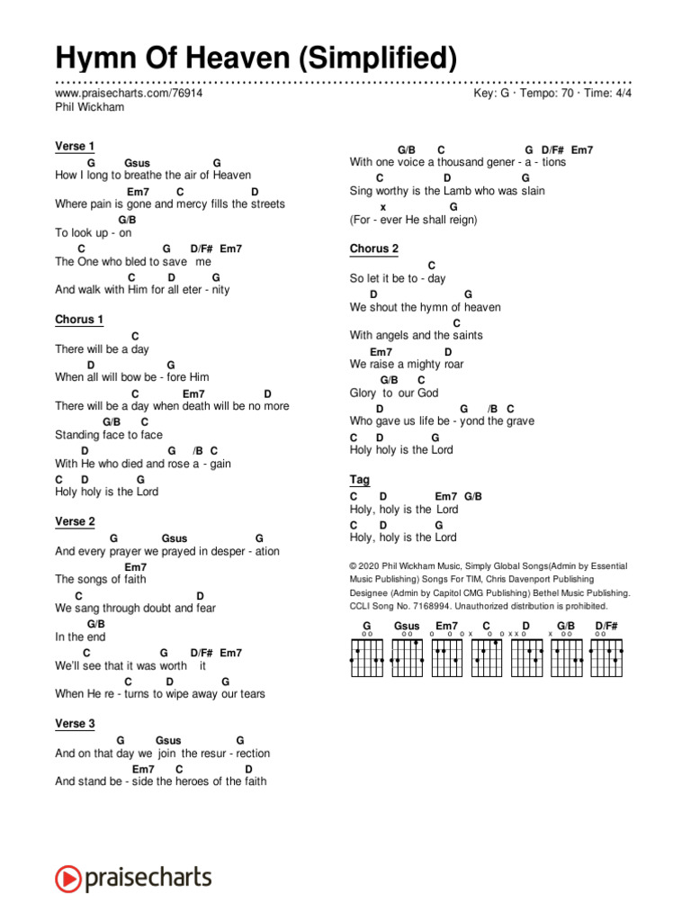 Hymn of Heaven Chords and Lyrics | PDF | Christian Music