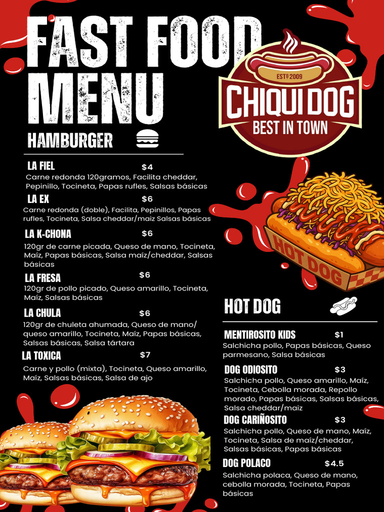 Menu Interactivo de Comida Rapida | PDF | Pancho | Carne