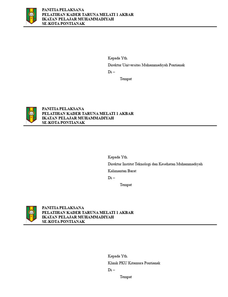 Amplop Surat Permohonan Dana | PDF
