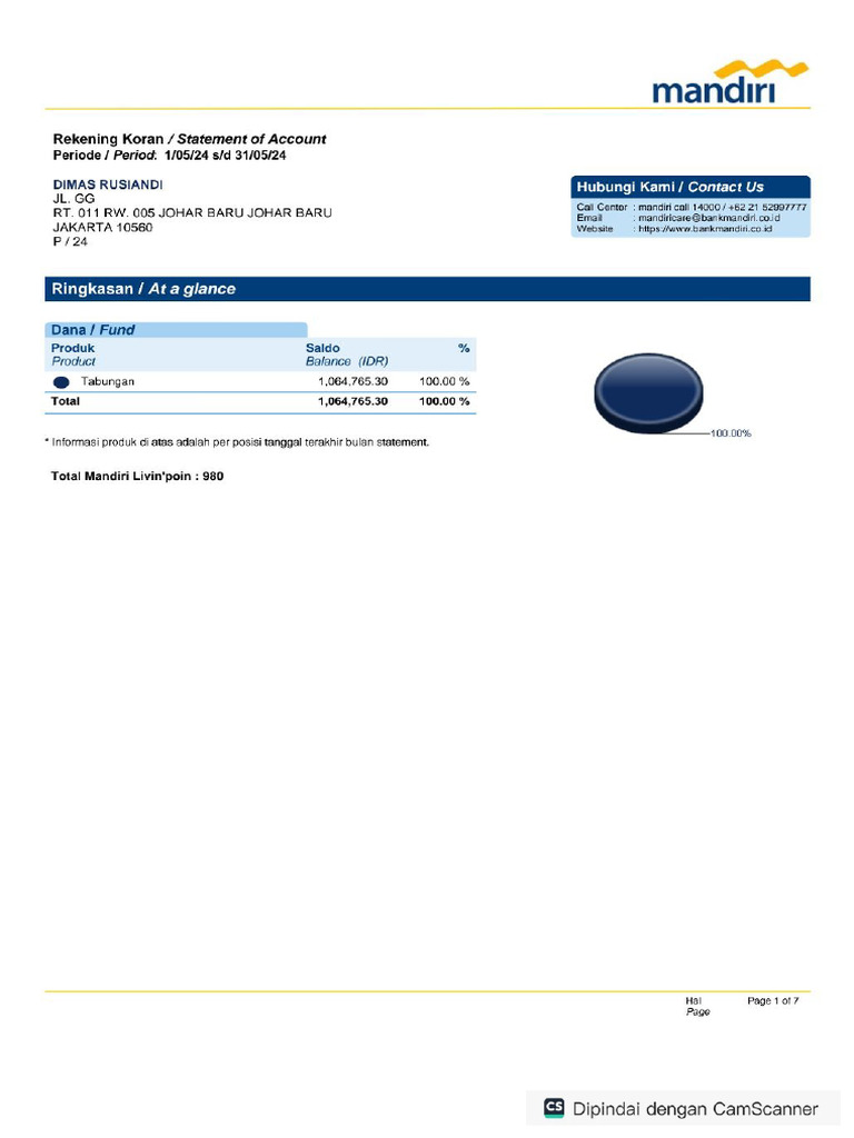 Rekening Koran Dimas | PDF