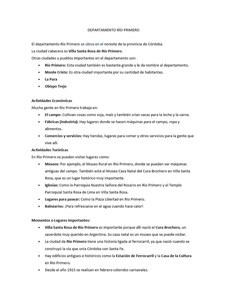 Rio Primero | PDF
