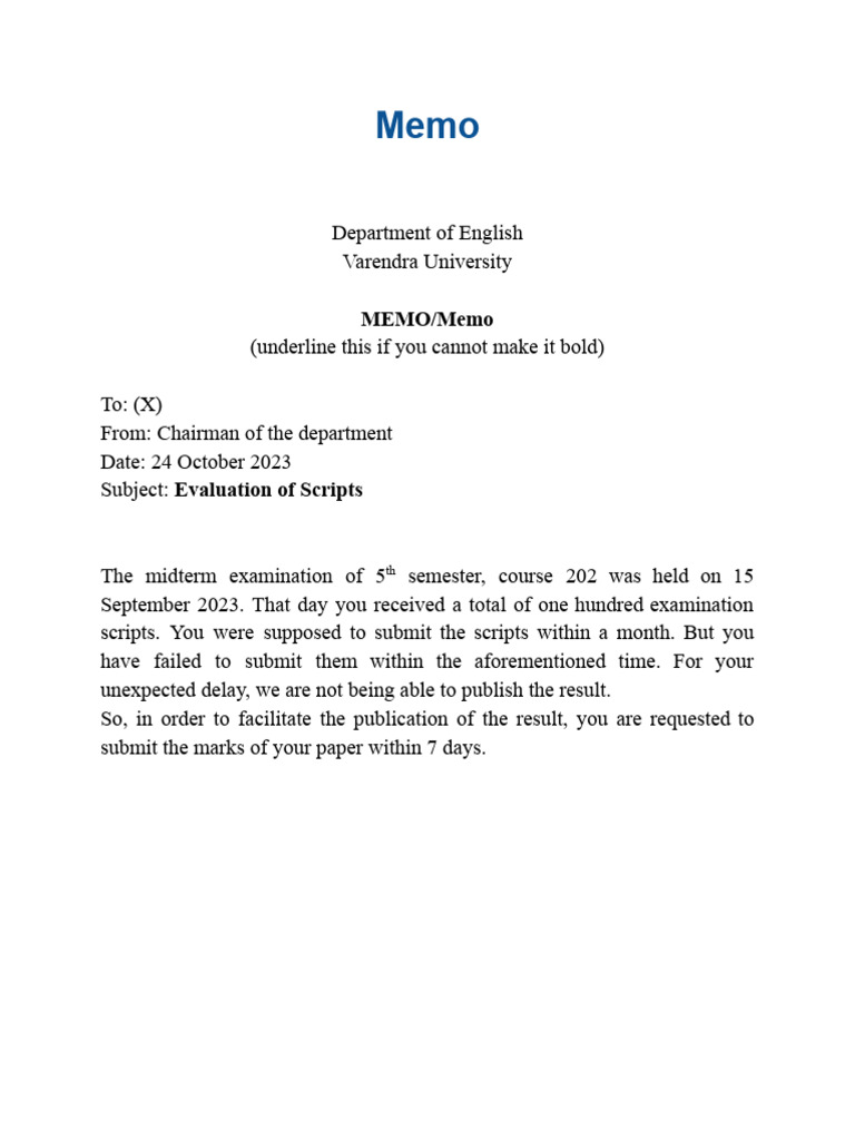 Memo, Notice | PDF