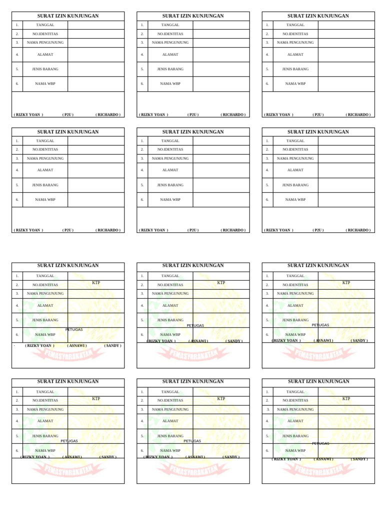 Surat Izin Kunjungan - 2 | PDF