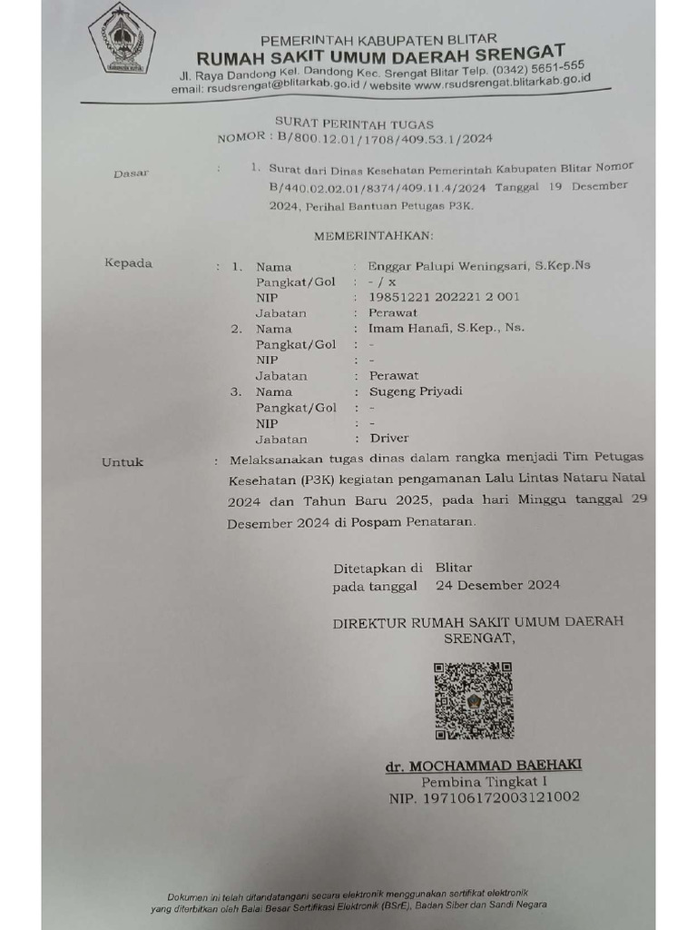 Surat Tugas p3k Imam | PDF