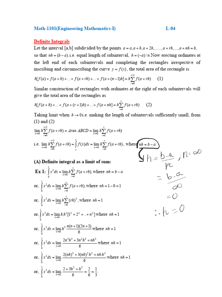 Definite Integrals (1) - 241109 - 143018 - 241121 - 111309 | PDF ...