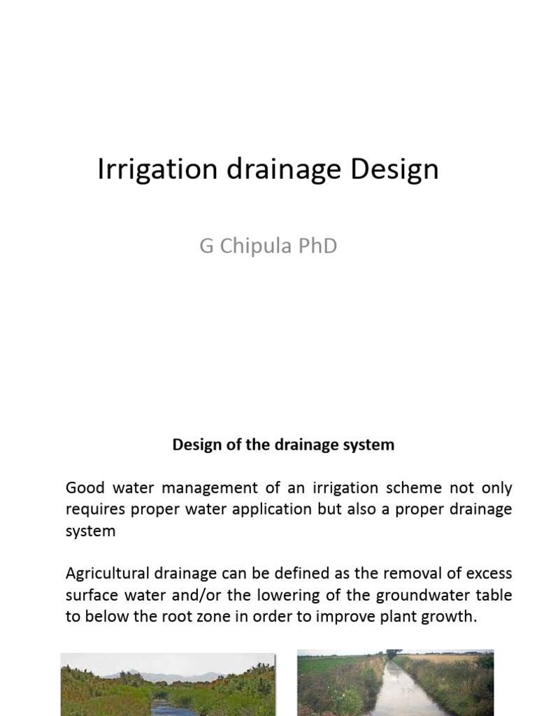 Irrigation Drainage System Design Guide | PDF | Drainage | Soil
