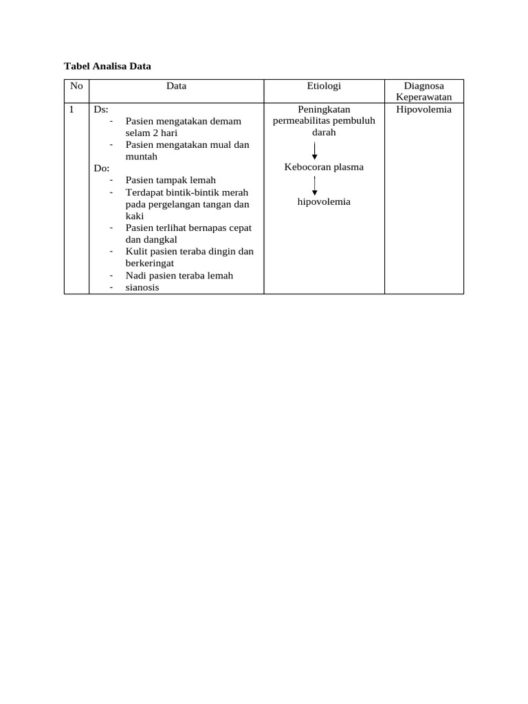 Tabel Analisa Data Pdf