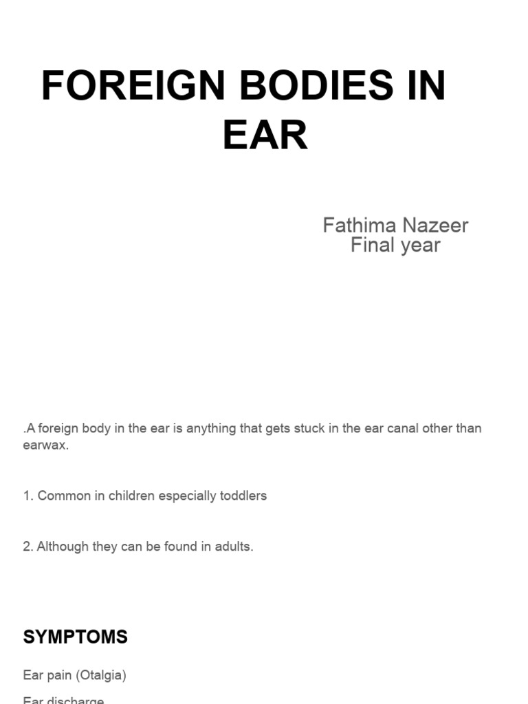 Foreign Bodies in Ear | PDF