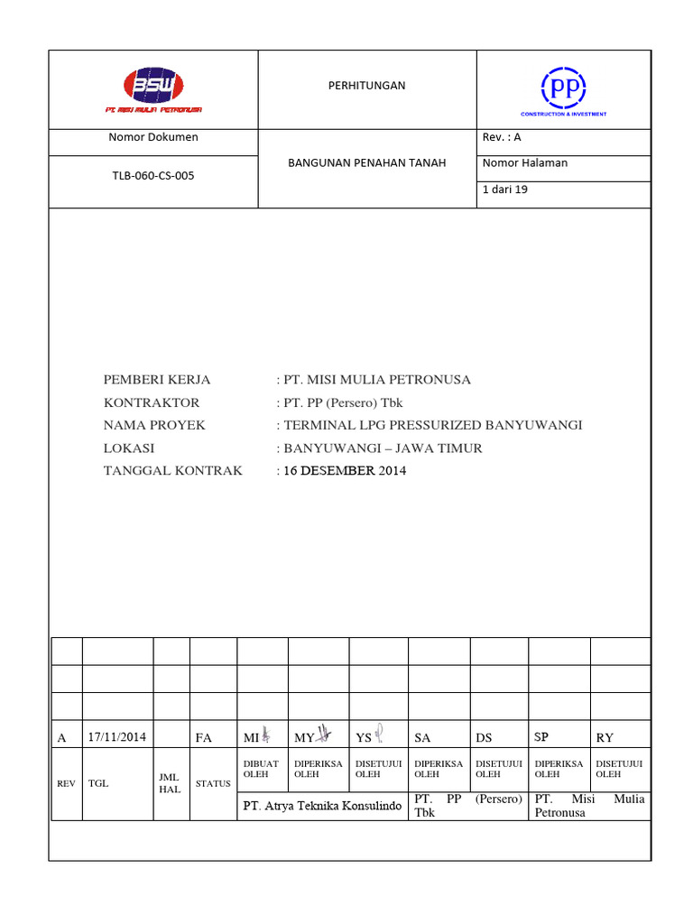 Laporan Perhitungan Retaining Wall | PDF