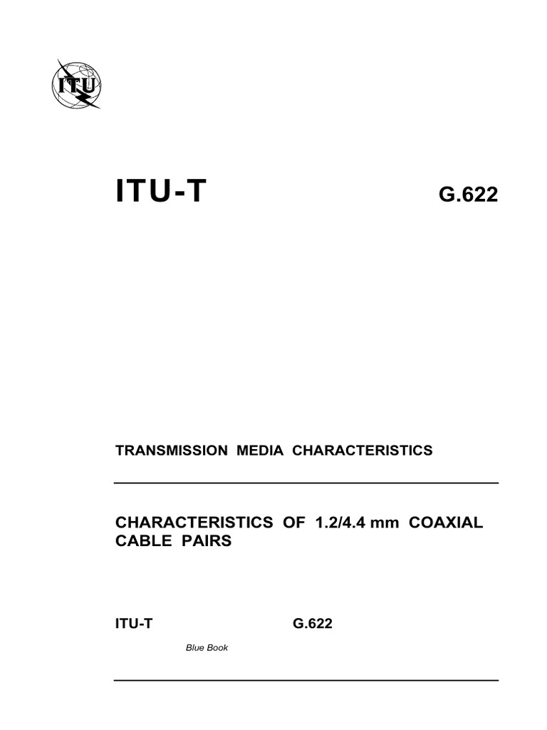 T Rec G.622 198811 I!!pdf e | PDF | Coaxial Cable | Insulator (Electricity)