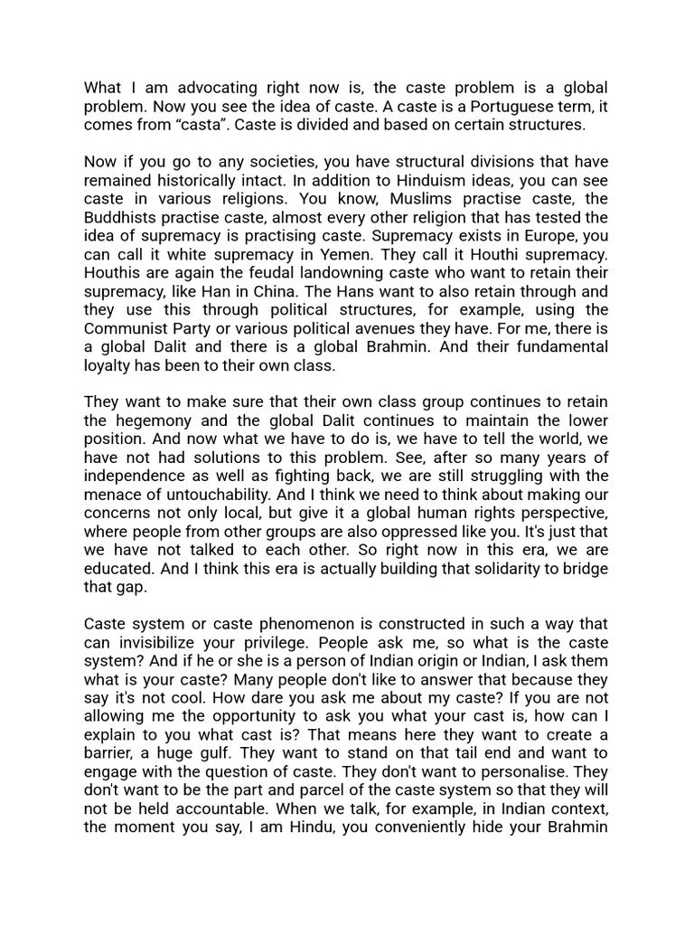 Detailed Analysis On Caste | PDF | Caste | Dalit