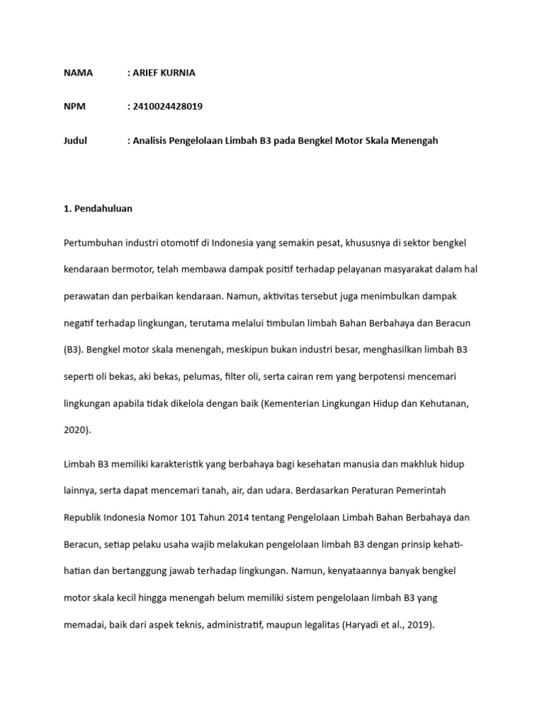 Uts Matkul Limbah B3 | PDF