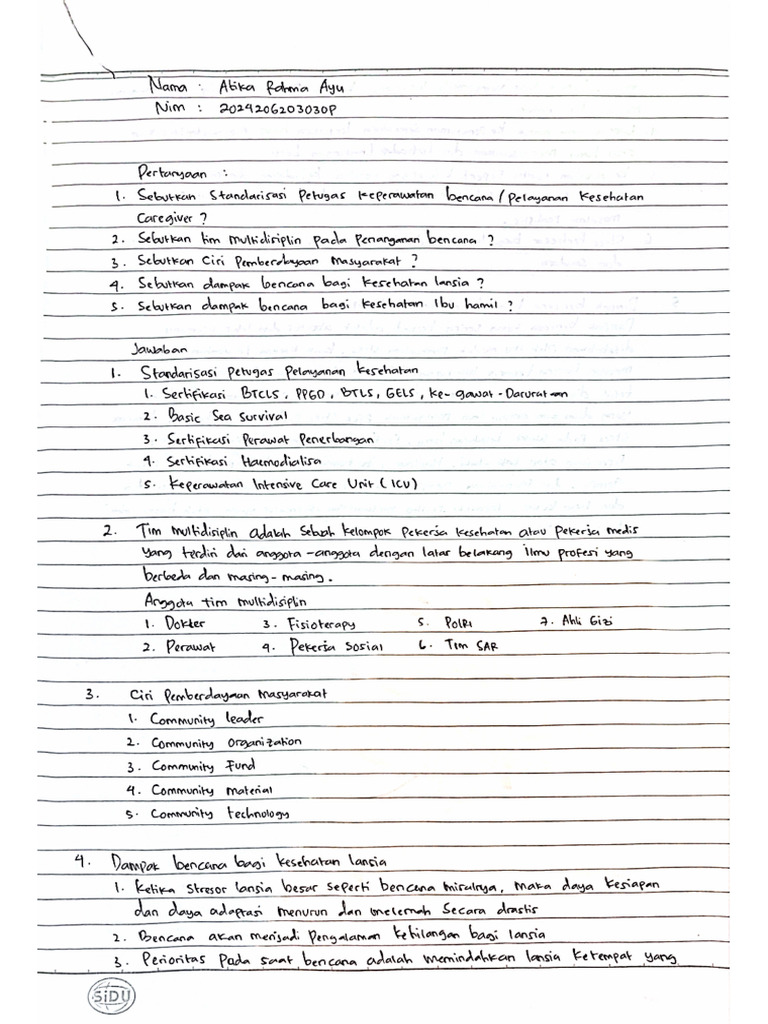 Tugas Kep. Bencana (Atika) | PDF