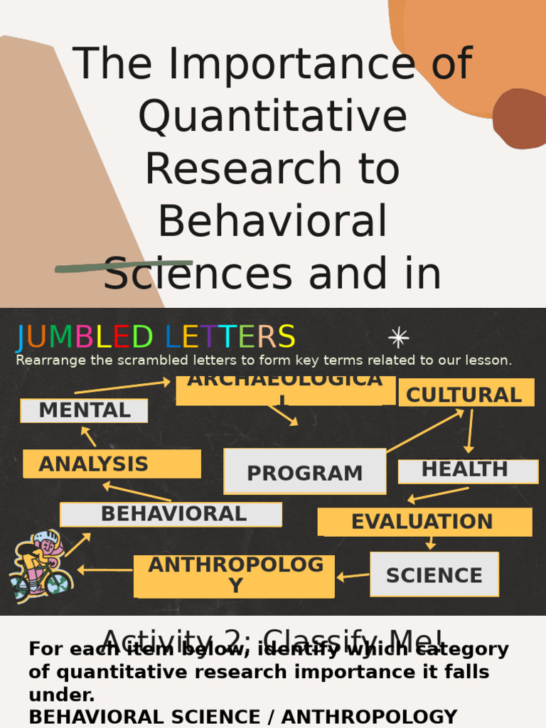Importance of Quantitative Research in Behavioral and Anthropology ...