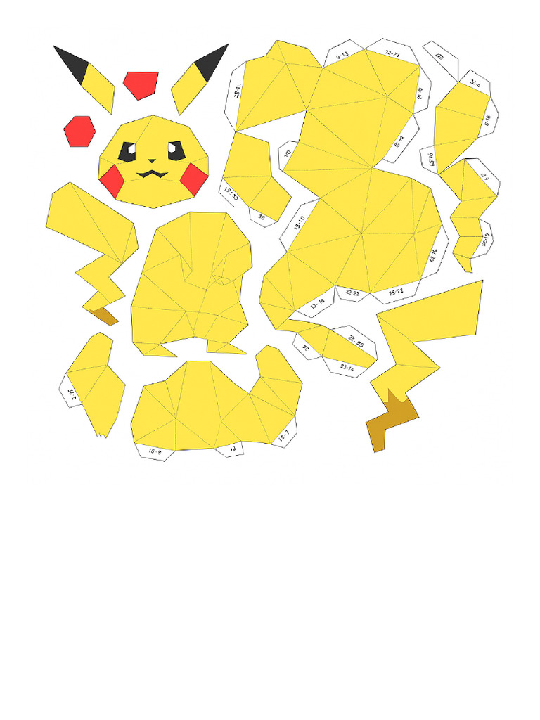 Pikachu Papercraft Template | PDF
