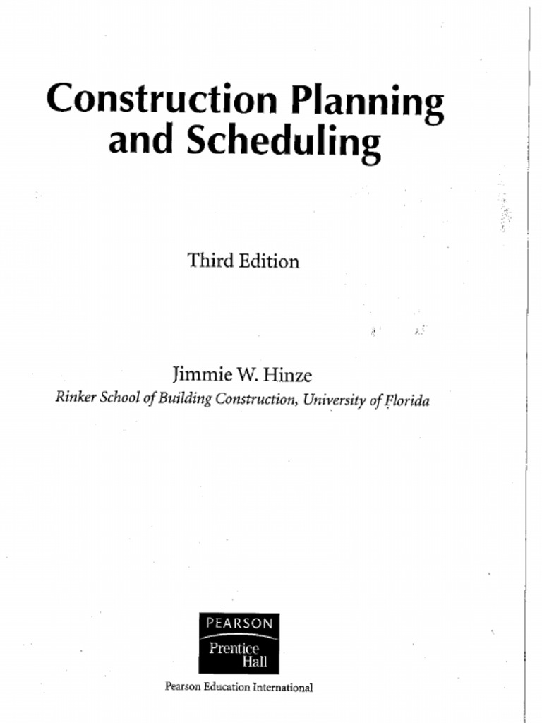 Construction Planning & Scheduling, Hinze (2001) | PDF