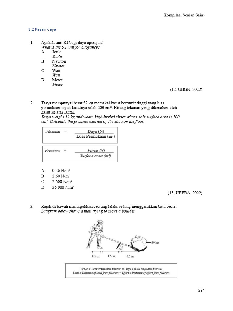 Kompilasi Soalan Fizik f2 Force and Motion | PDF