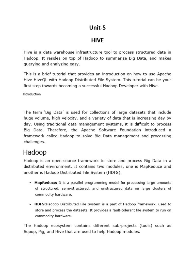 Hive Data Types and Data Models | PDF | Apache Hadoop | Software