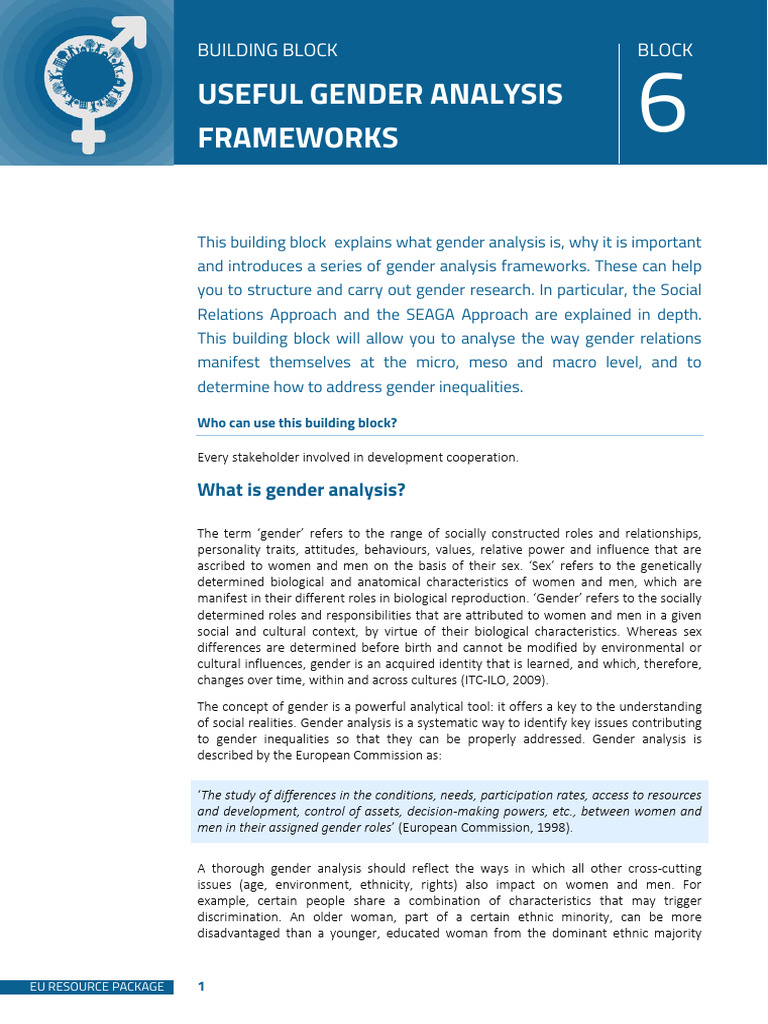 Gender Analysis Frameworks Explained | PDF | Gender | Gender Studies