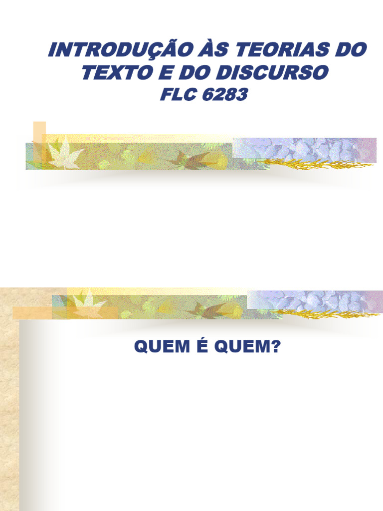 Teorias do Texto e Discurso: Pragmática | PDF | Comunicação humana ...